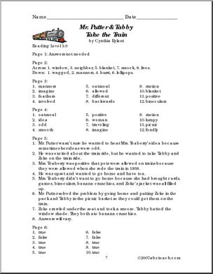 Book: Mr. Putter and Tabby Take the Train (primary/elem) – Abcteach