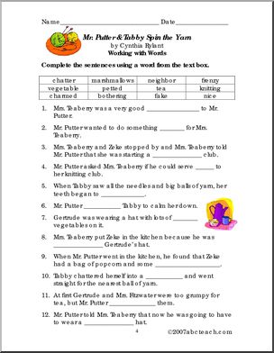 Book: Mr. Putter and Tabby Spin the Yarn (primary/elem) | Abcteach