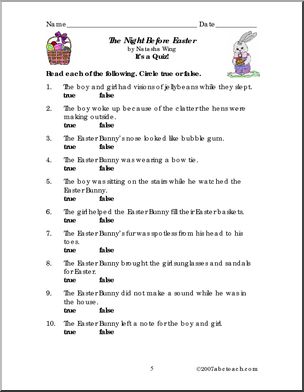 The Night Before Easter (primary) Book I abcteach.com