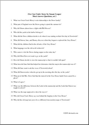 Over Sea, Under Stone (upper elem/middle) Book – Abcteach