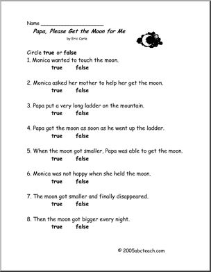Book: Papa, Please Get the Moon for Me (primary) | Abcteach