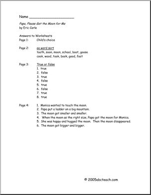 Book: Papa, Please Get the Moon for Me (primary) | Abcteach