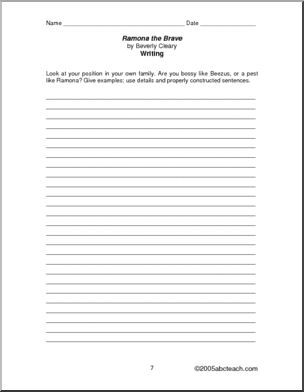 Book: Ramona the Brave (upper elementary) – Abcteach