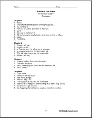 Book: Ramona the Brave (upper elementary) – Abcteach