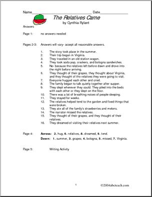 The Relatives Came (elementary) Book – Abcteach