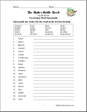 The Butter Battle Book (primary/elem) Book I abcteach.com