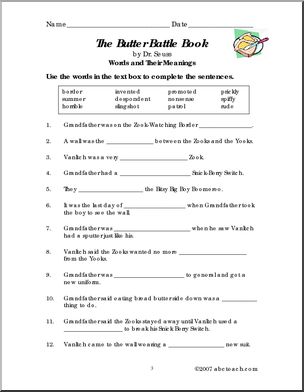 The Butter Battle Book (primary/elem) Book I abcteach.com