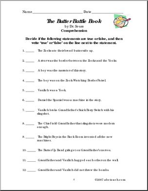 The Butter Battle Book (primary/elem) Book I abcteach.com