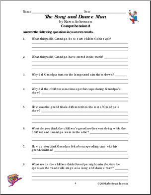 Book: The Song and Dance Man (upper elementary) – Abcteach