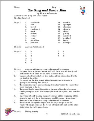 Book: The Song and Dance Man (upper elementary) – Abcteach