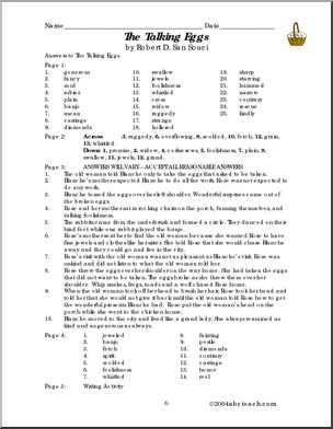 The Talking Eggs (elementary) Book – Abcteach