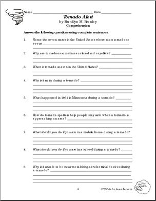 Tornado Alert (elementary) Book – Abcteach