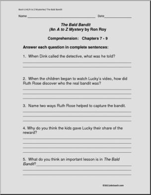 A-Z Mystery; The Bald Bandit (elem/upper elem) Book I abcteach.com