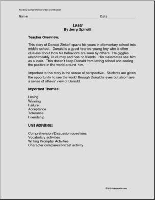 Loser By Jerry Spinelli Summary