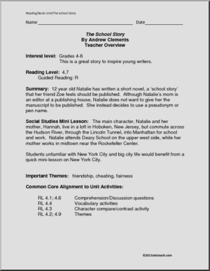 The School Story - Book Units for Kids - Reading and ELA - Books