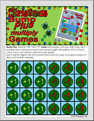 Christmas Bump Game - Bump Dice Math Game - Christmas themed Math Games