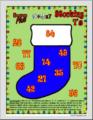 Christmas Bump Game - Bump Dice Math Game - Christmas themed Math Games