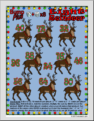 Christmas Bump Game - Bump Dice Math Game - Christmas themed Math Games