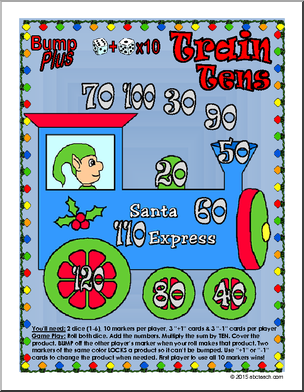 Christmas Bump Game - Bump Dice Math Game - Christmas themed Math Games