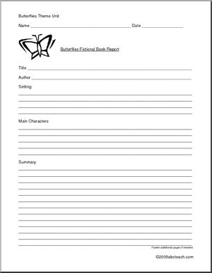 Book Report Form: Butterflies – Abcteach