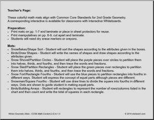 Geometry – Winter Theme (grade 2) Math Mats – Abcteach