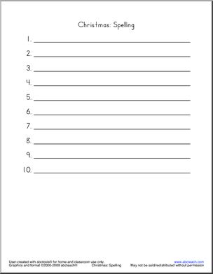 Spelling Unit: Christmas (primary) | Abcteach