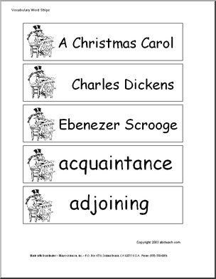"A Christmas Carol" (picture) Word Wall I abcteach.com