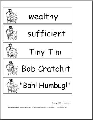 "A Christmas Carol" (picture) Word Wall I abcteach.com