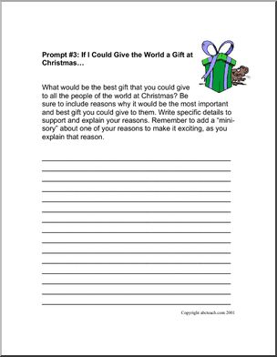 Christmas (upper elem/ middle) Writing Prompts I abcteach.com