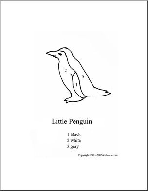 Color By Number: Penguins (set 1) – Abcteach