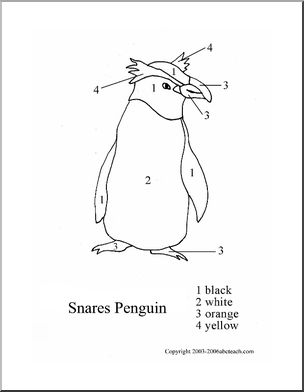 Color By Number: Penguins (set 1) – Abcteach