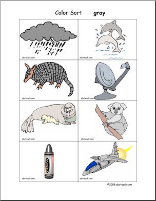 Flashcards: Color Sort - gray | Abcteach