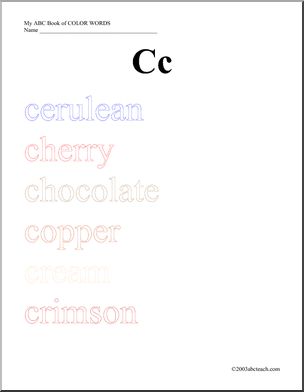 Color Words (upper elem) Vocabulary I abcteach.com