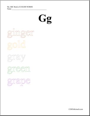 Color Words (upper elem) Vocabulary I abcteach.com