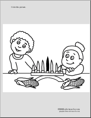 Coloring Page: Kwanzaa – Kinara – Abcteach