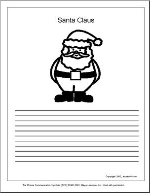 Christmas - Santa Color and Write I abcteach.com