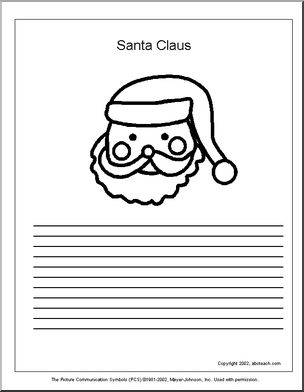 Christmas - Santa Color and Write I abcteach.com