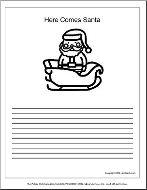 Christmas - Santa Color and Write I abcteach.com