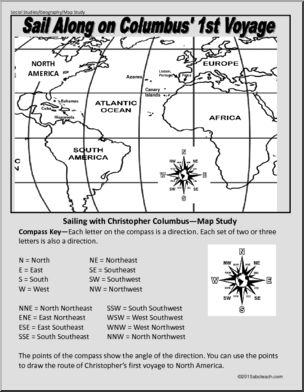 Comprehension: Map Study; Sailing with Columbus (elem) | Abcteach