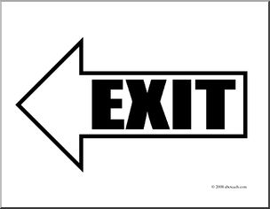 Clip Art: Arrow 01 Exit Left (coloring page) I abcteach.com