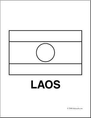 Clip Art: Flags: Laos (coloring page) – Abcteach