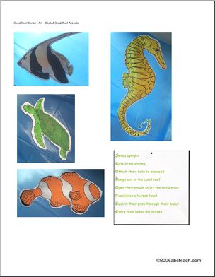 Learning Center: Coral Reef – Art – Animals (elem) – Abcteach