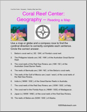 Learning Center: Coral Reef - Geography - Reading a Map (elem/ upper ...