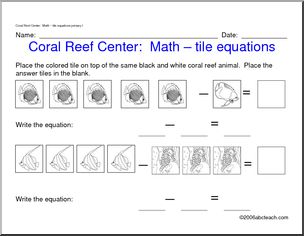 Learning Center: Coral Reef - Math - add/subtract to 10 (pre-K/primary ...