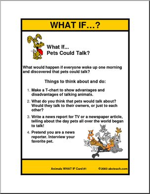 Think and Write: What If...? (animal theme) | Abcteach