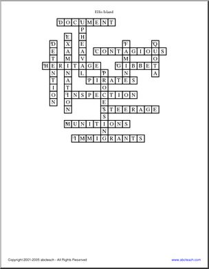Crossword: Ellis Island – Abcteach