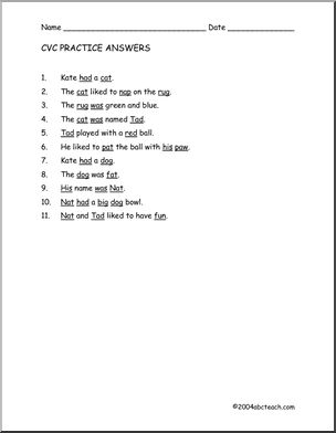 CVC Practice Worksheet I abcteach.com