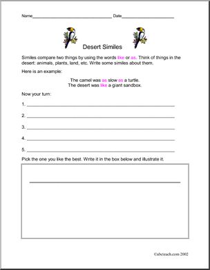 Desert Poetry Prompts I abcteach.com