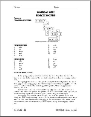 Set 12' Dolch Reading I abcteach.com