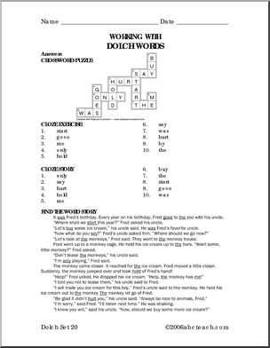 Set 20′ Dolch Reading – Abcteach